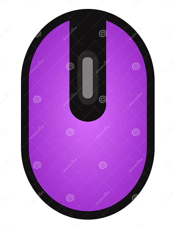 The Drawing of a Purple Computer Mouse, a Small Hardware Input Device ...