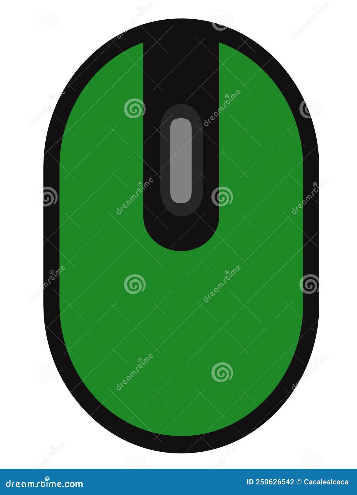 The Drawing of a Green Computer Mouse, a Small Hardware Input Device ...