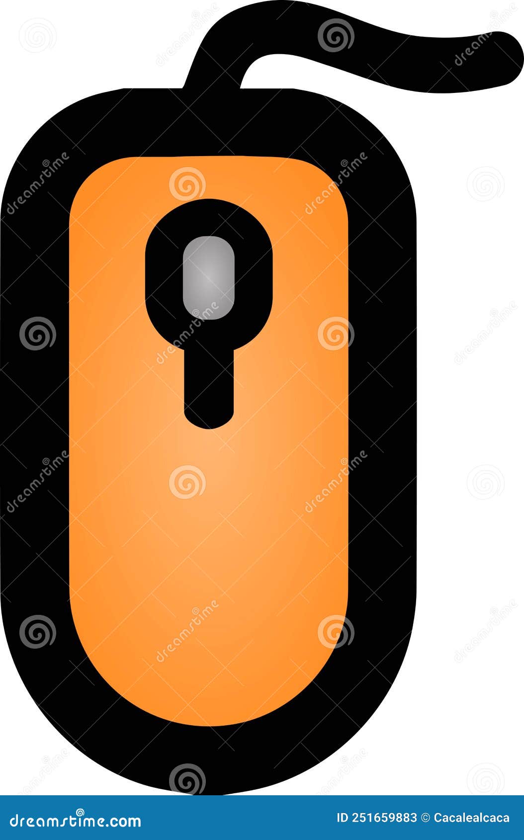 The Drawing of a Orange Computer Mouse, a Small Hardware Input Device ...