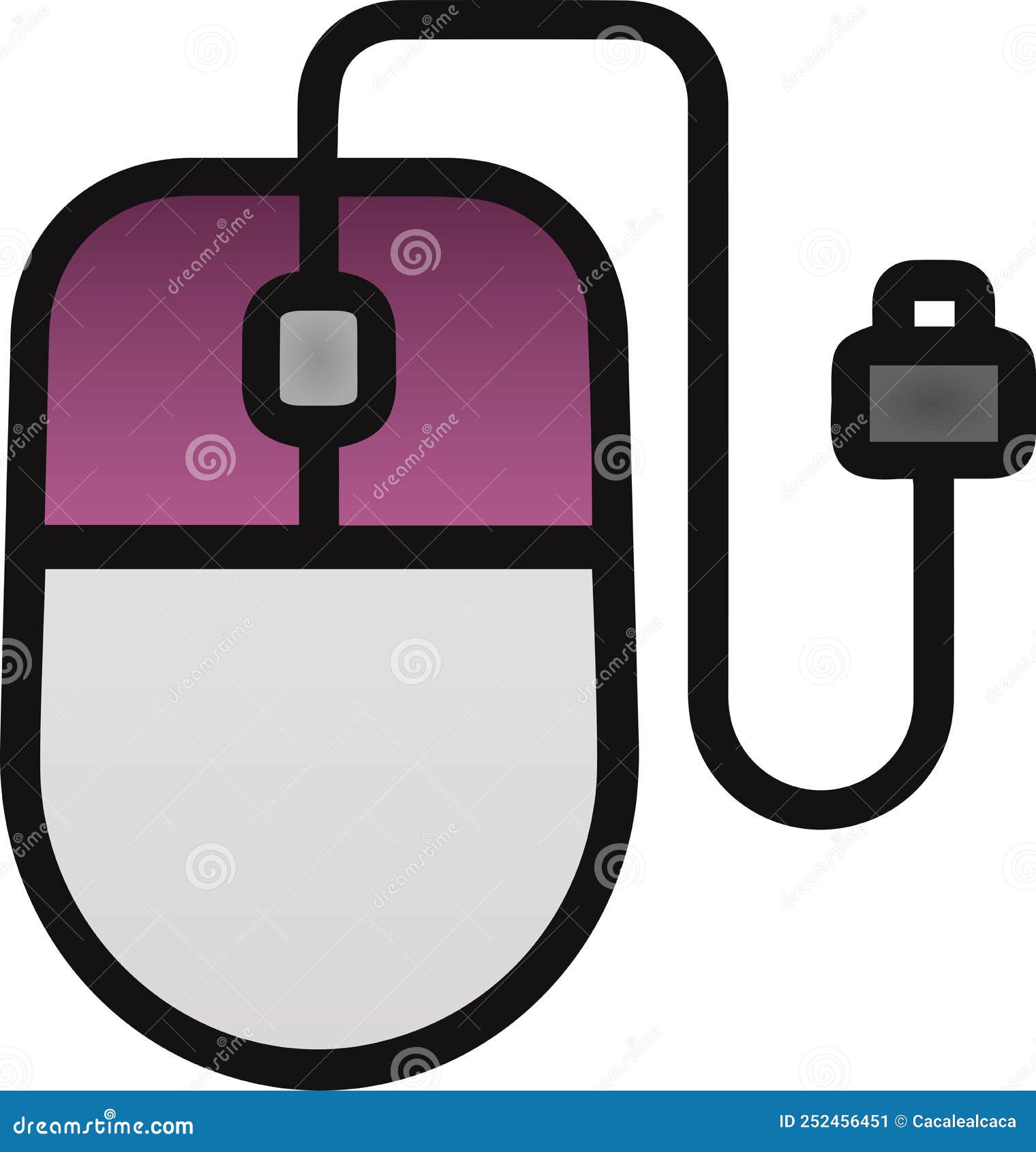 The Drawing of a Clicked Pink Computer Mouse, a Small Hardware Input ...