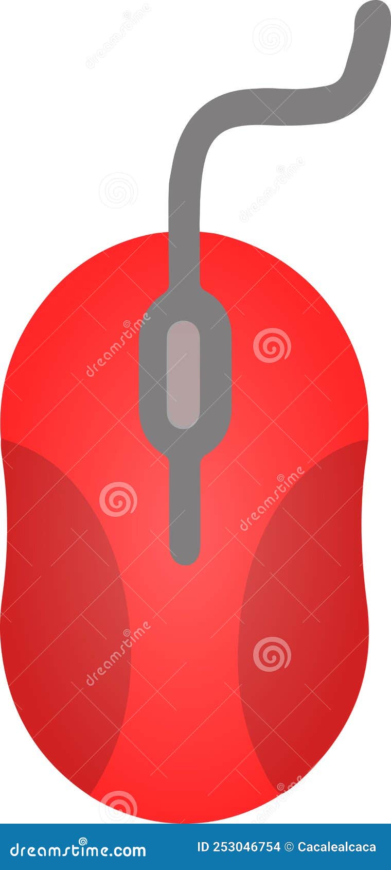 The Drawing of a Red Computer Mouse, a Small Hardware Input Device Used ...