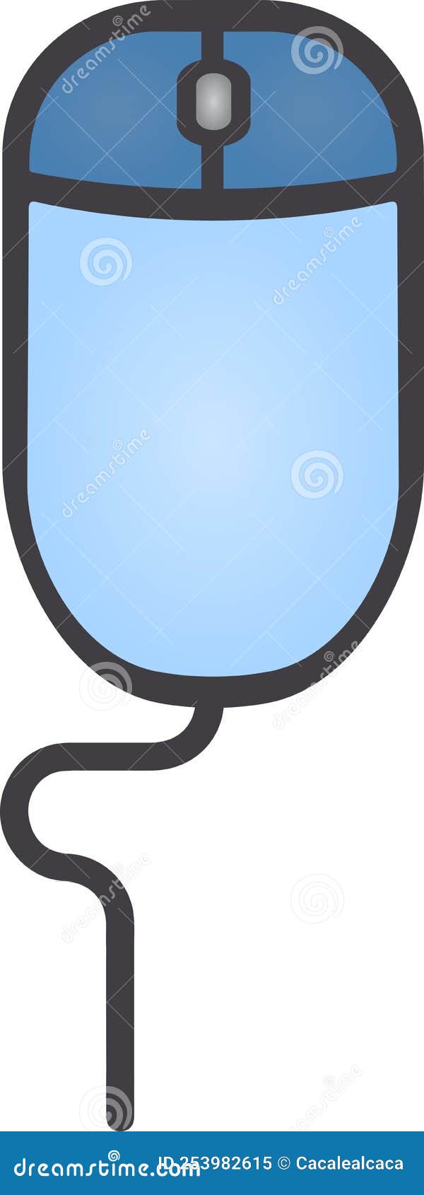 The Drawing of a Clicked Blue Computer Mouse, a Small Hardware Input ...