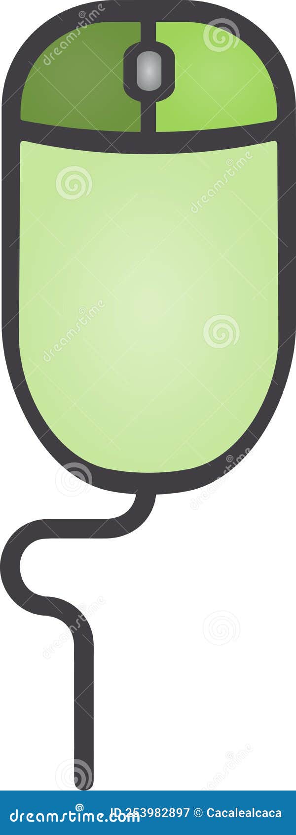 The Drawing of a Left-clicked Green Computer Mouse, a Small Hardware ...