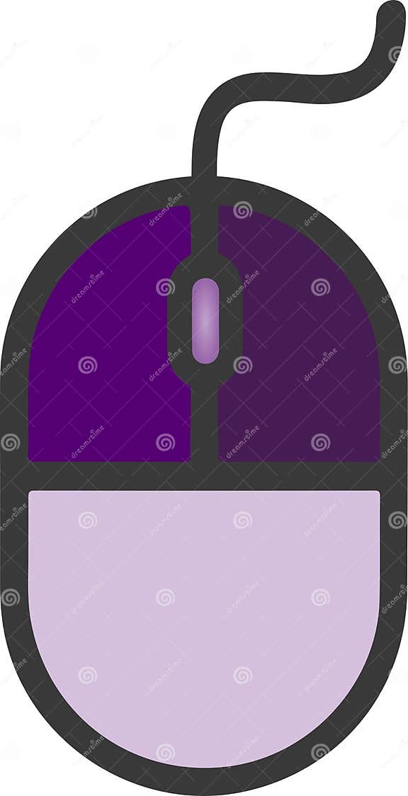 The Drawing of a Right-clicked Purple Computer Mouse, a Hardware Input ...