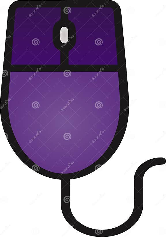 The Drawing of a Clicked Purple Computer Mouse, a Small Hardware Input ...