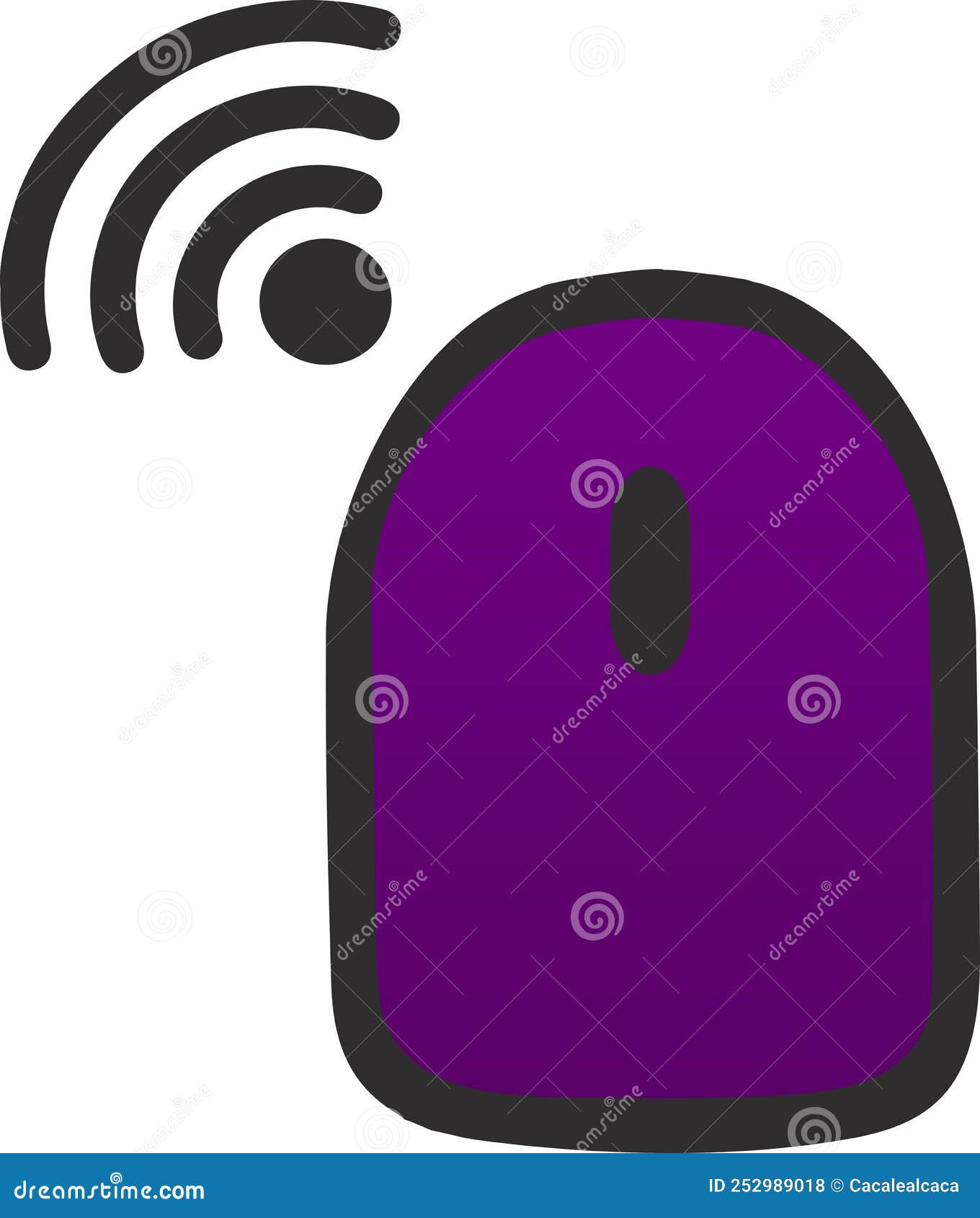 The Drawing of a Purple Computer Mouse, a Small Hardware Input Device ...