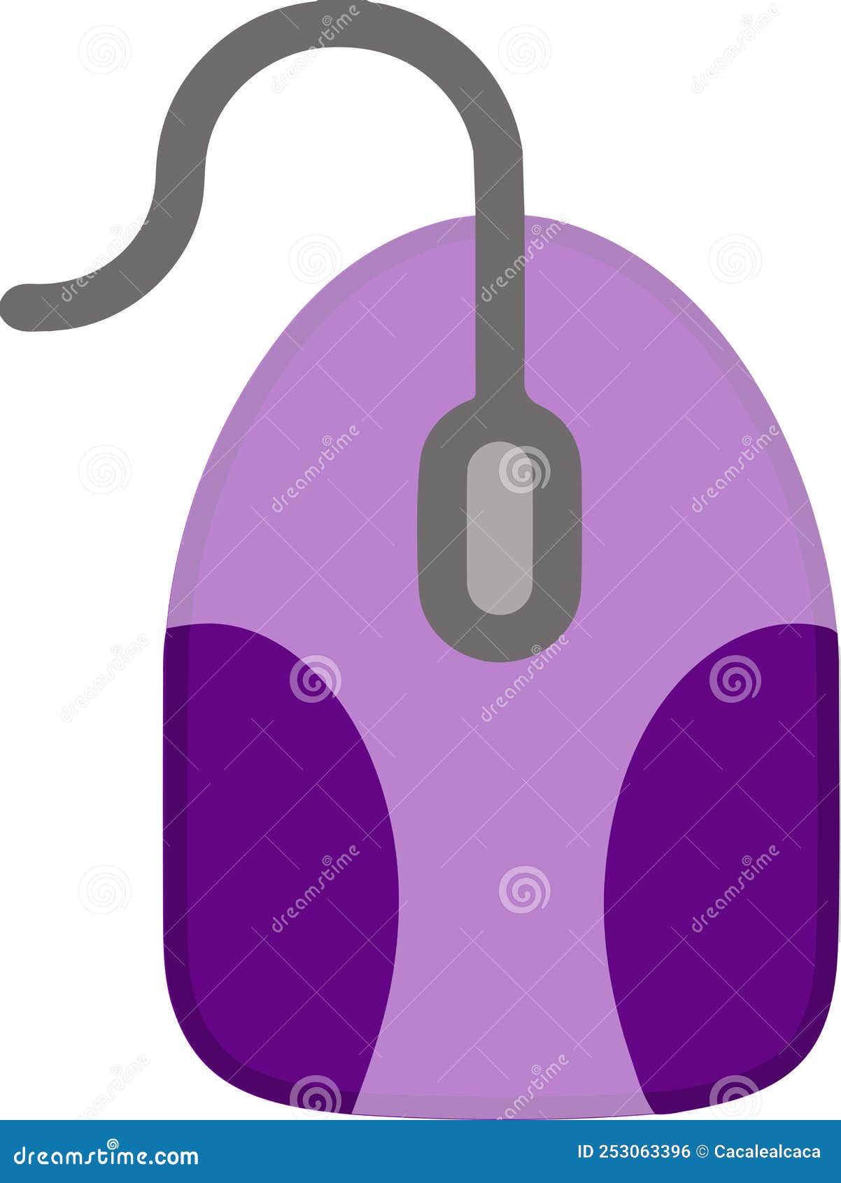 The Drawing of a Purple Computer Mouse, a Small Hardware Input Device ...