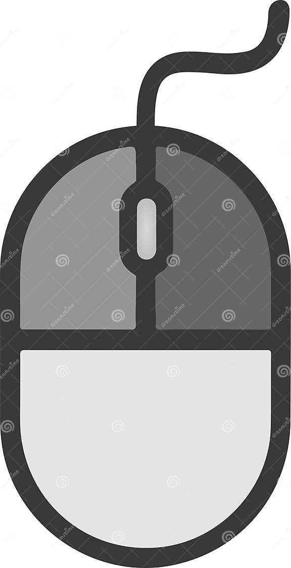 The Drawing of a Right-clicked Grey Computer Mouse, a Hardware Input ...