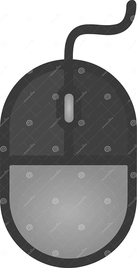 The Drawing of a Right-clicked Grey Computer Mouse, a Hardware Input ...