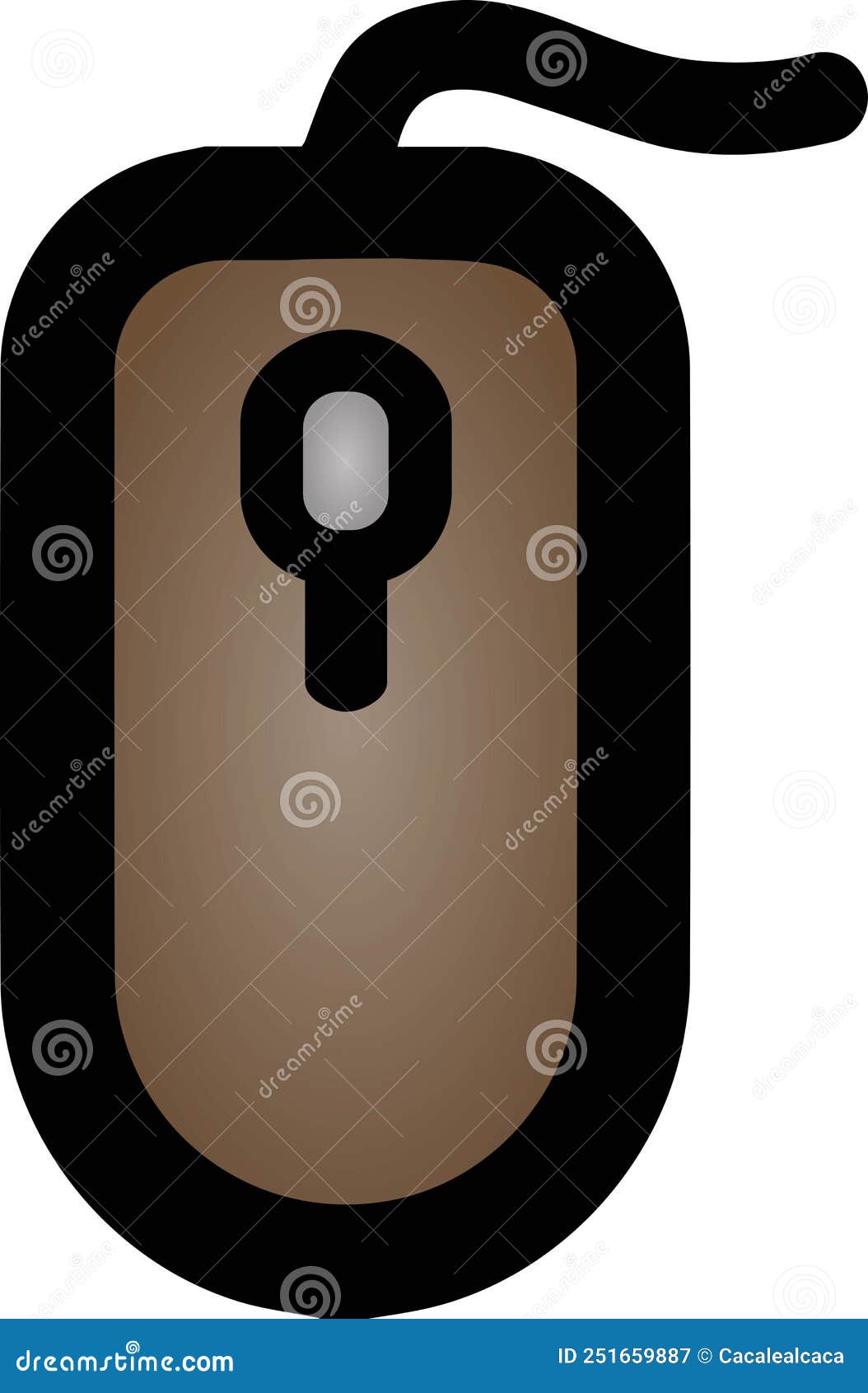 The Drawing of a Brown Computer Mouse, a Small Hardware Input Device ...