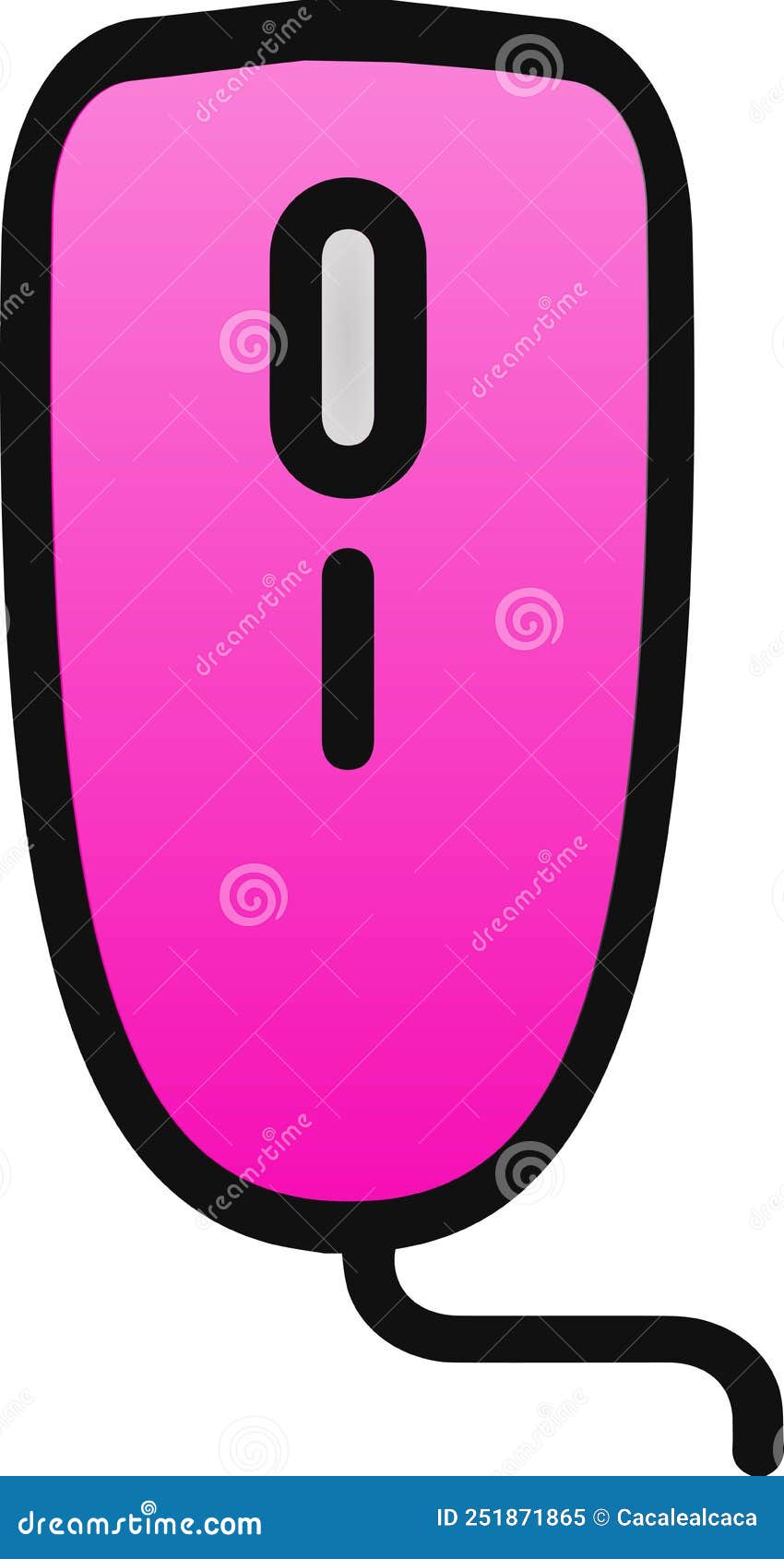 The Drawing of a Pink Computer Mouse, a Small Hardware Input Device ...