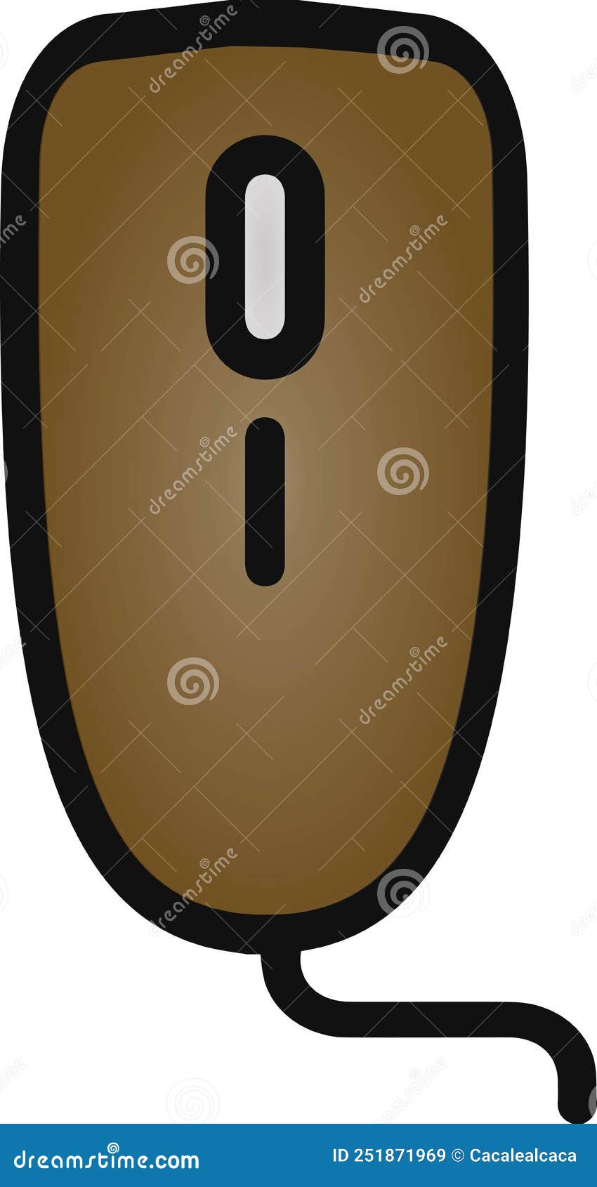 The Drawing of a Brown Computer Mouse, a Small Hardware Input Device ...