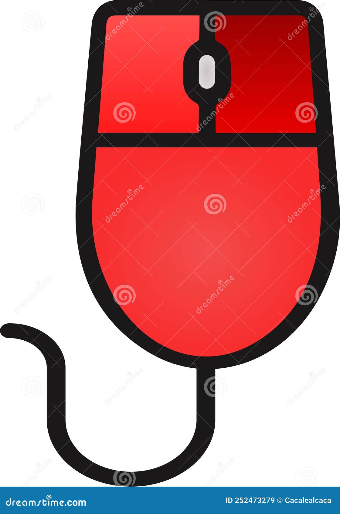 The Drawing of a Right-clicked Red Computer Mouse, a Small Hardware ...