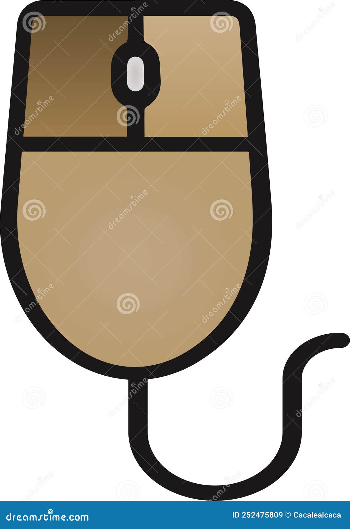 The Drawing Of A Clicked Green Computer Mouse, A Hardware Input Device ...