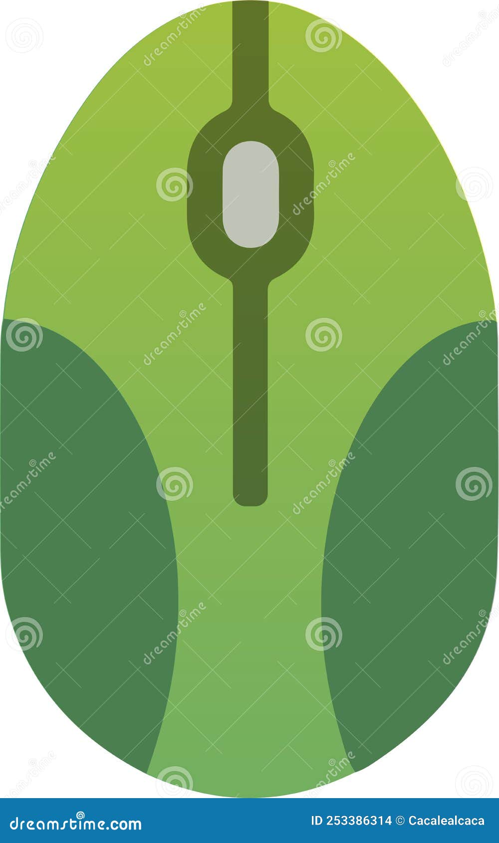 The Drawing of a Green Computer Mouse, a Small Hardware Input Device ...
