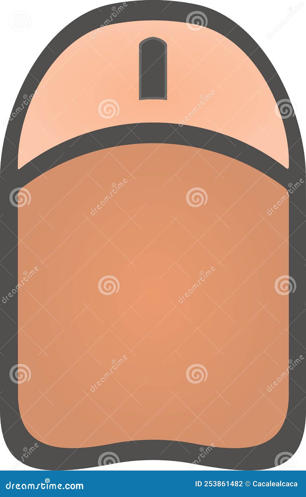 The Drawing of a Orange Computer Mouse, a Small Hardware Input Device ...