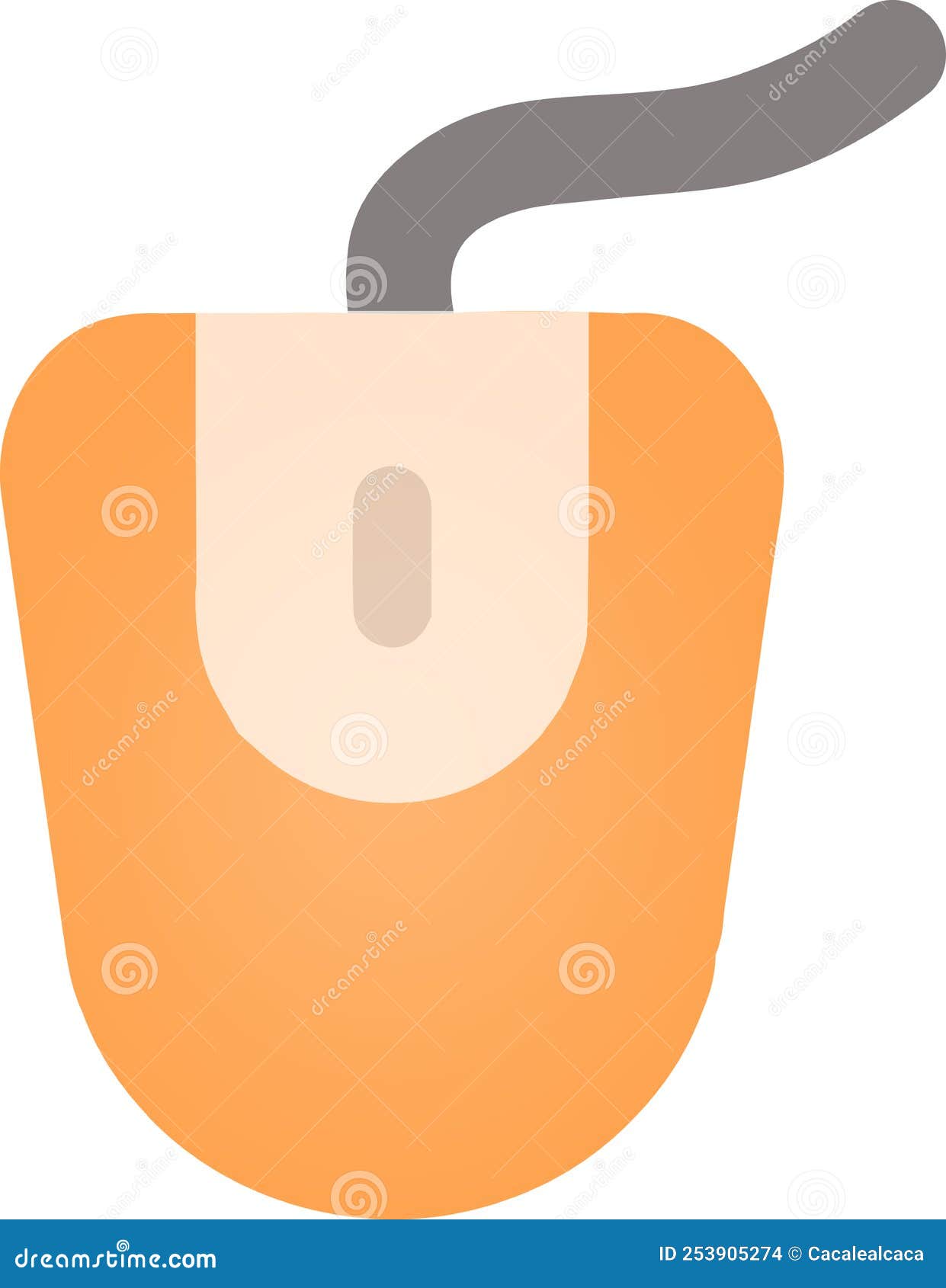 The Drawing of a Orange Computer Mouse, a Small Hardware Input Device ...