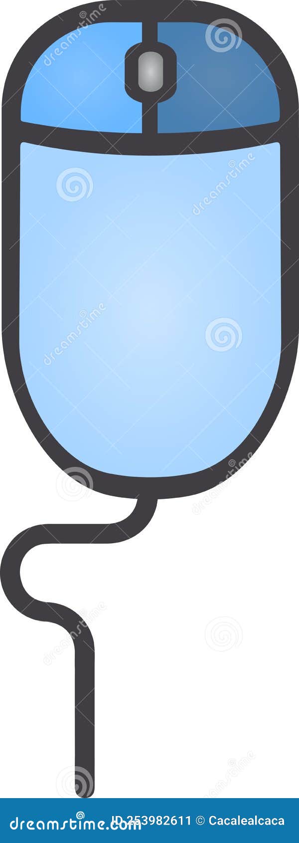 The Drawing of a Right-clicked Blue Computer Mouse, a Small Hardware ...