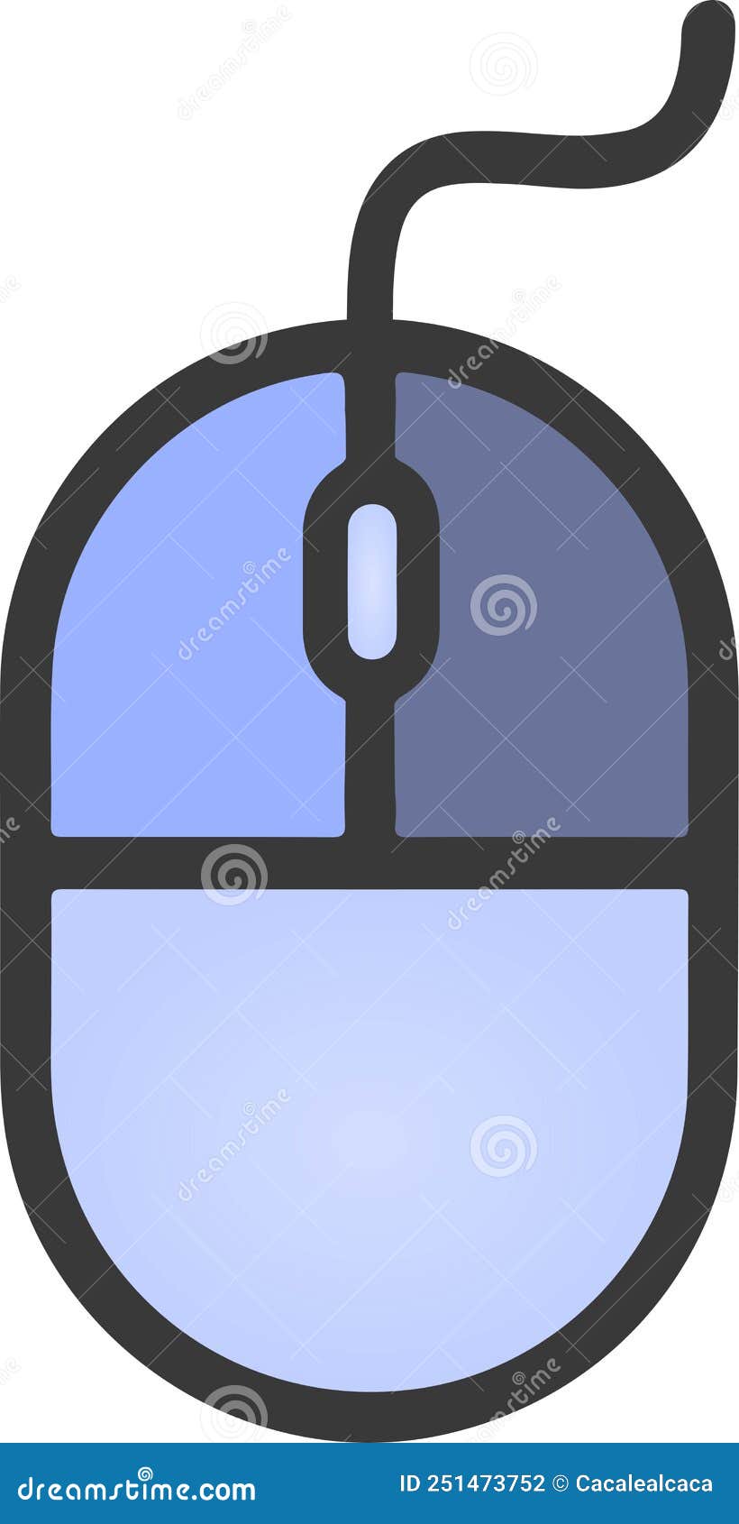 The Drawing Of A Right-clicked Blue Computer Mouse, A Hardware Input ...