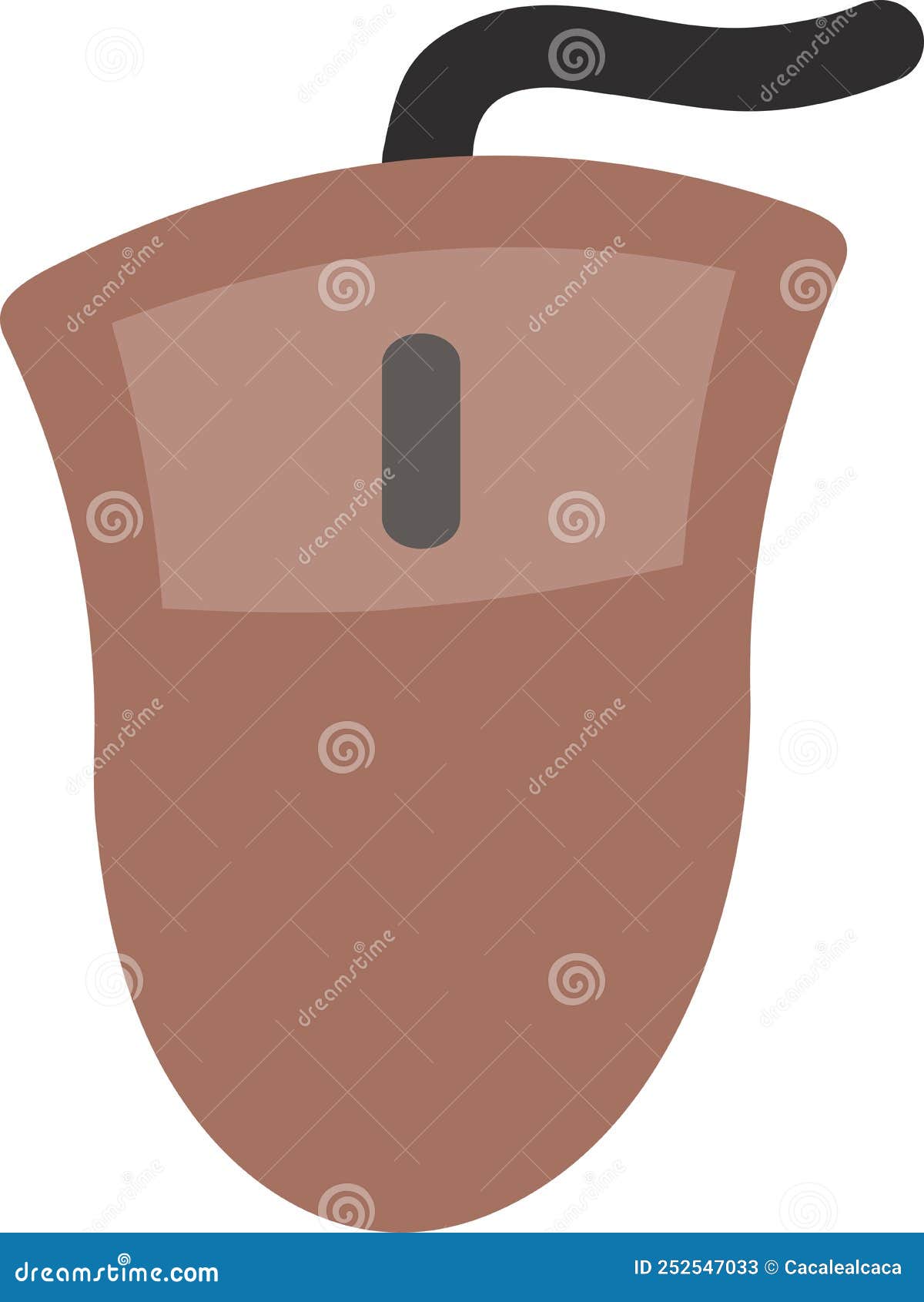 The Drawing of a Brown Computer Mouse, a Small Hardware Input Device ...
