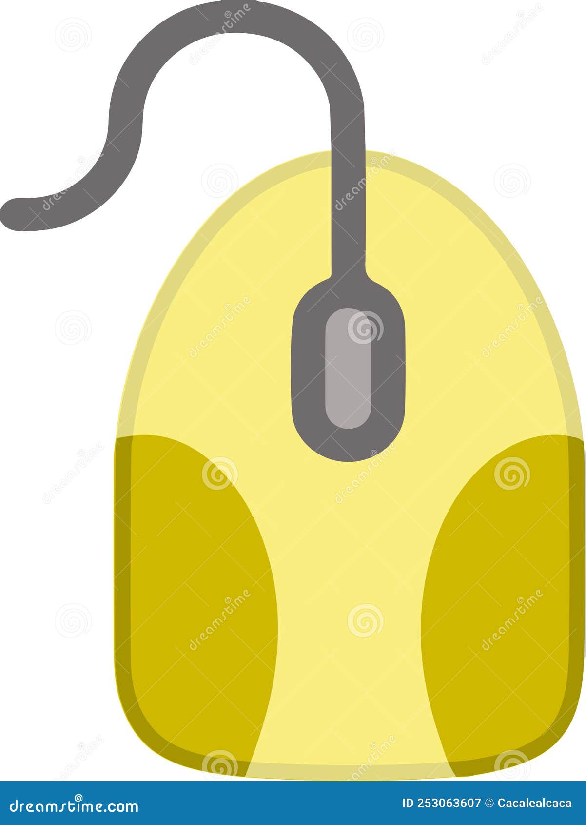 The Drawing of a Yellow Computer Mouse, a Small Hardware Input Device ...
