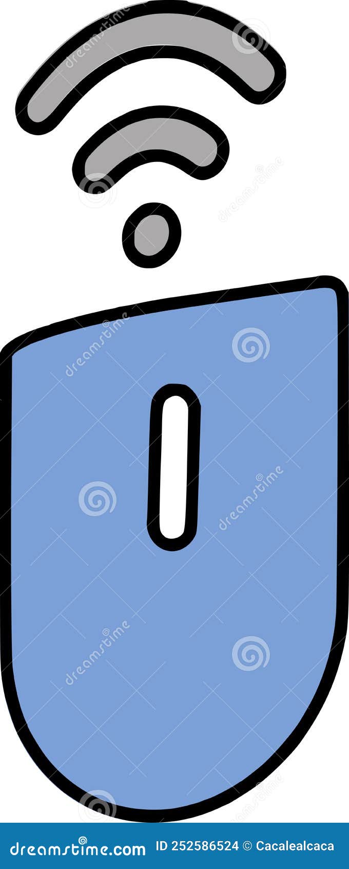 The Drawing of a Blue Computer Mouse, a Small Hardware Input Device ...