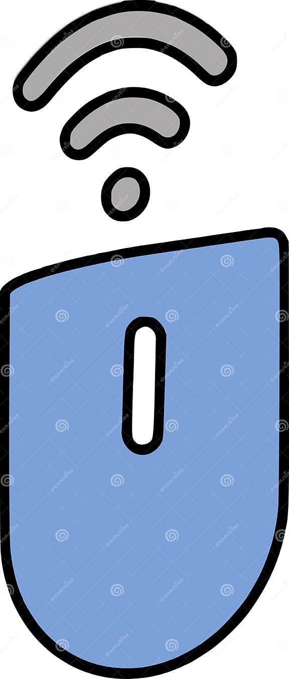 The Drawing of a Blue Computer Mouse, a Small Hardware Input Device ...