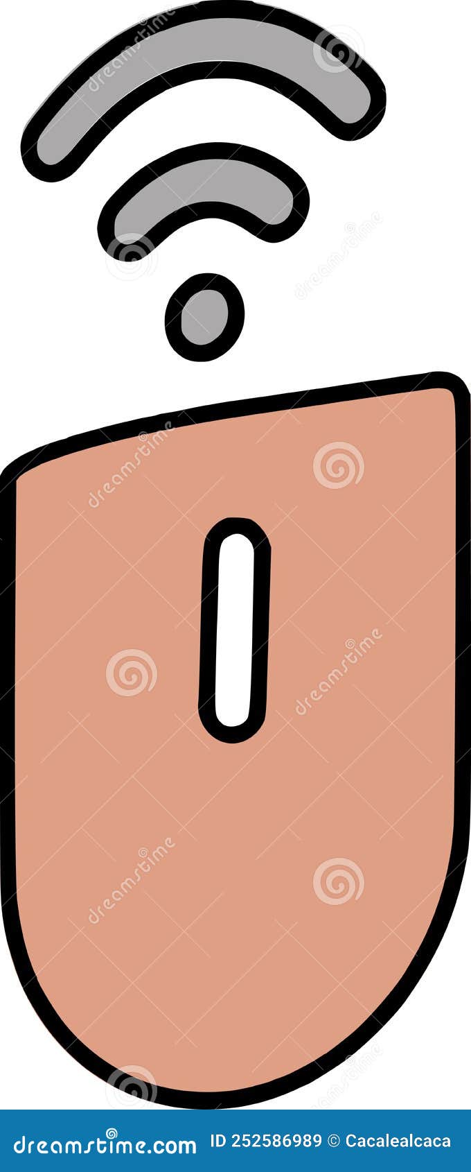 The Drawing of a Brown Computer Mouse, a Small Hardware Input Device ...