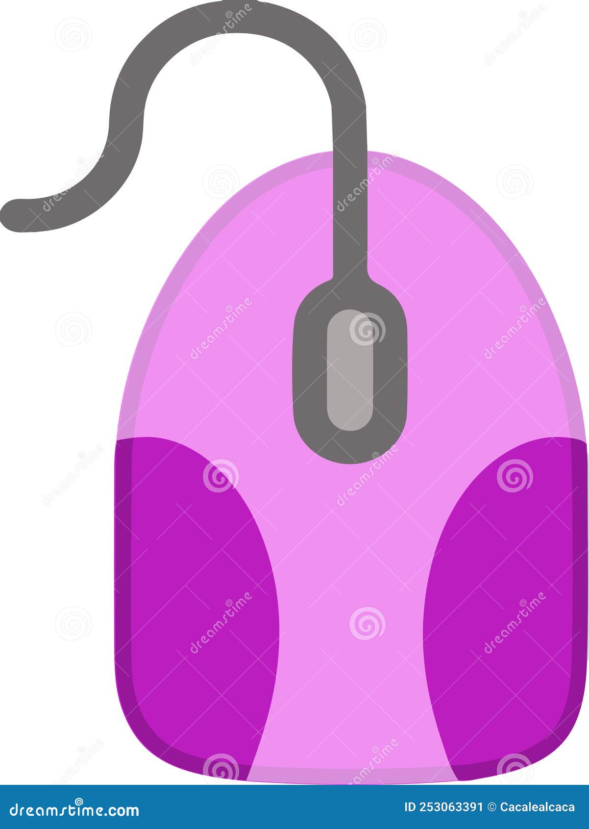 The Drawing of a Pink Computer Mouse, a Small Hardware Input Device ...