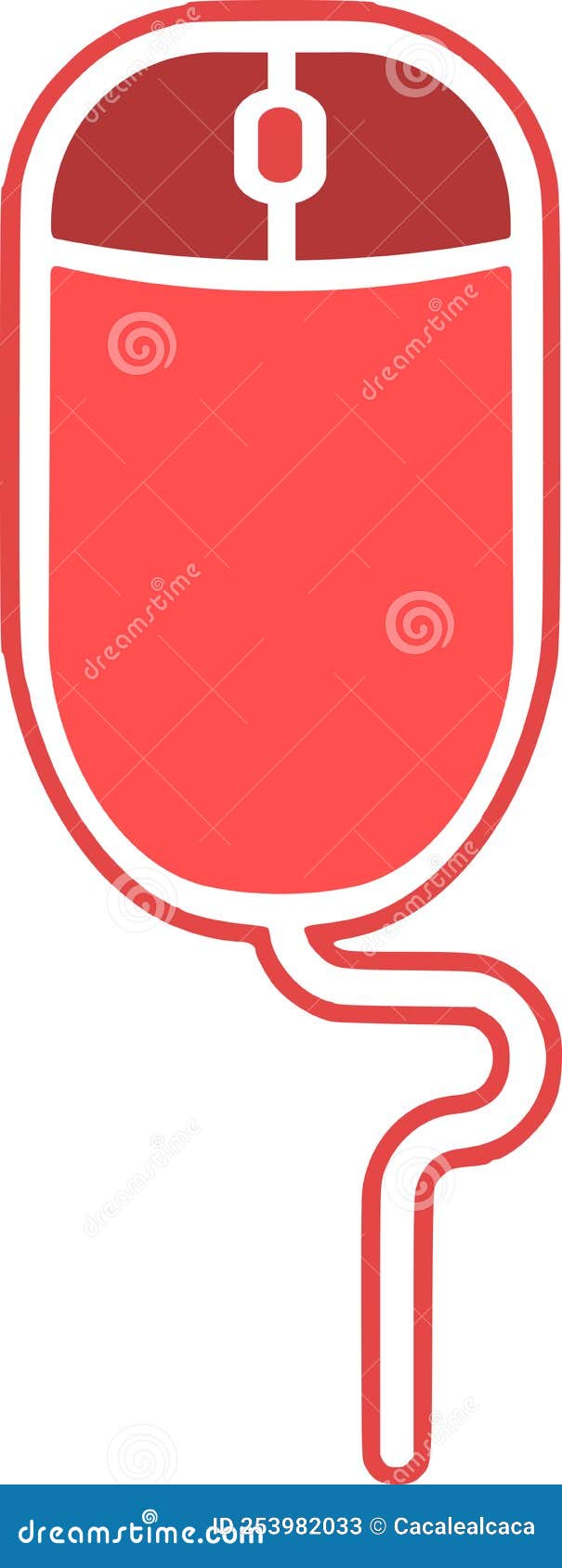 The Drawing of a Clicked Red Computer Mouse, a Small Hardware Input ...