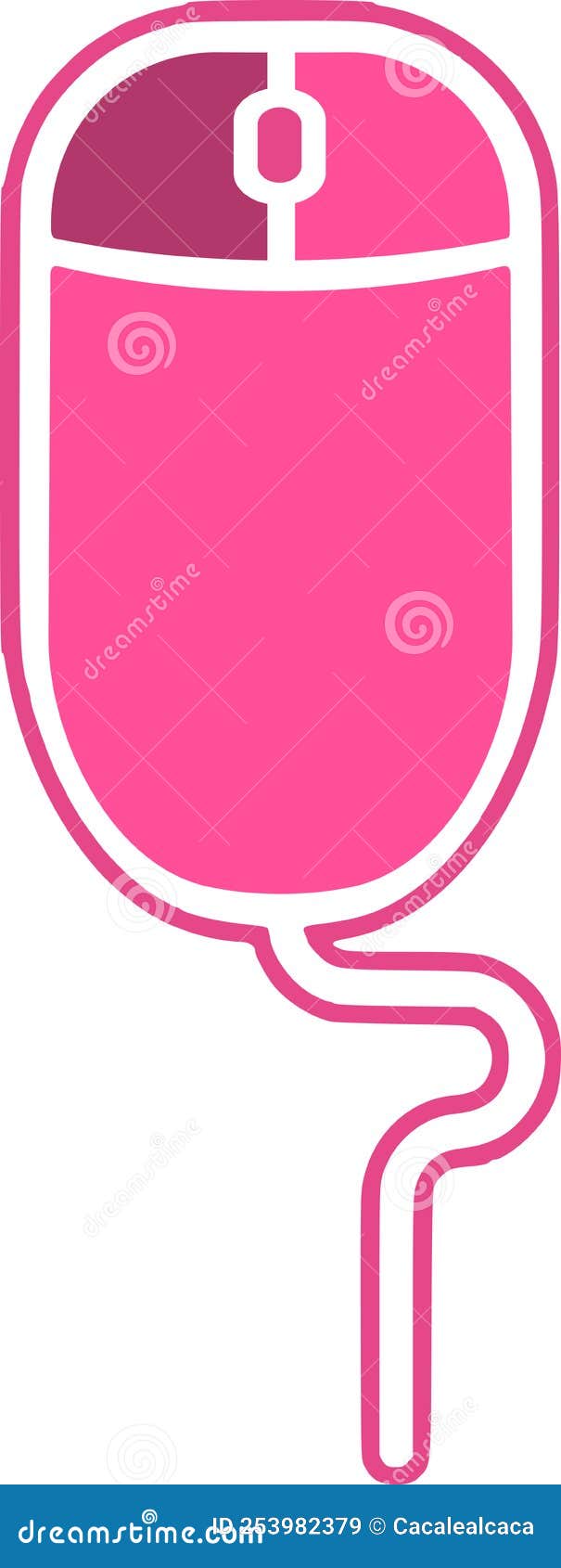 The Drawing of a Left-clicked Pink Computer Mouse, a Small Hardware ...