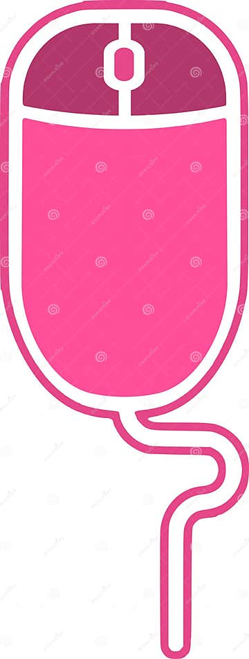 The Drawing of a Clicked Pink Computer Mouse, a Small Hardware Input ...