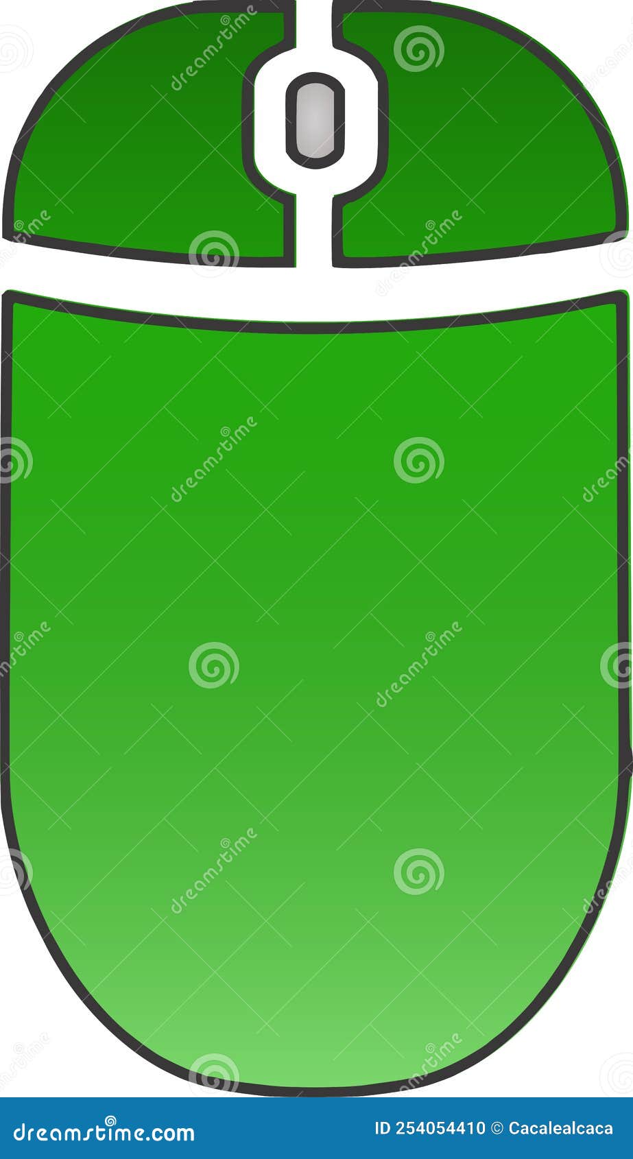 The Drawing of a Green Computer Mouse, a Small Hardware Input Device ...