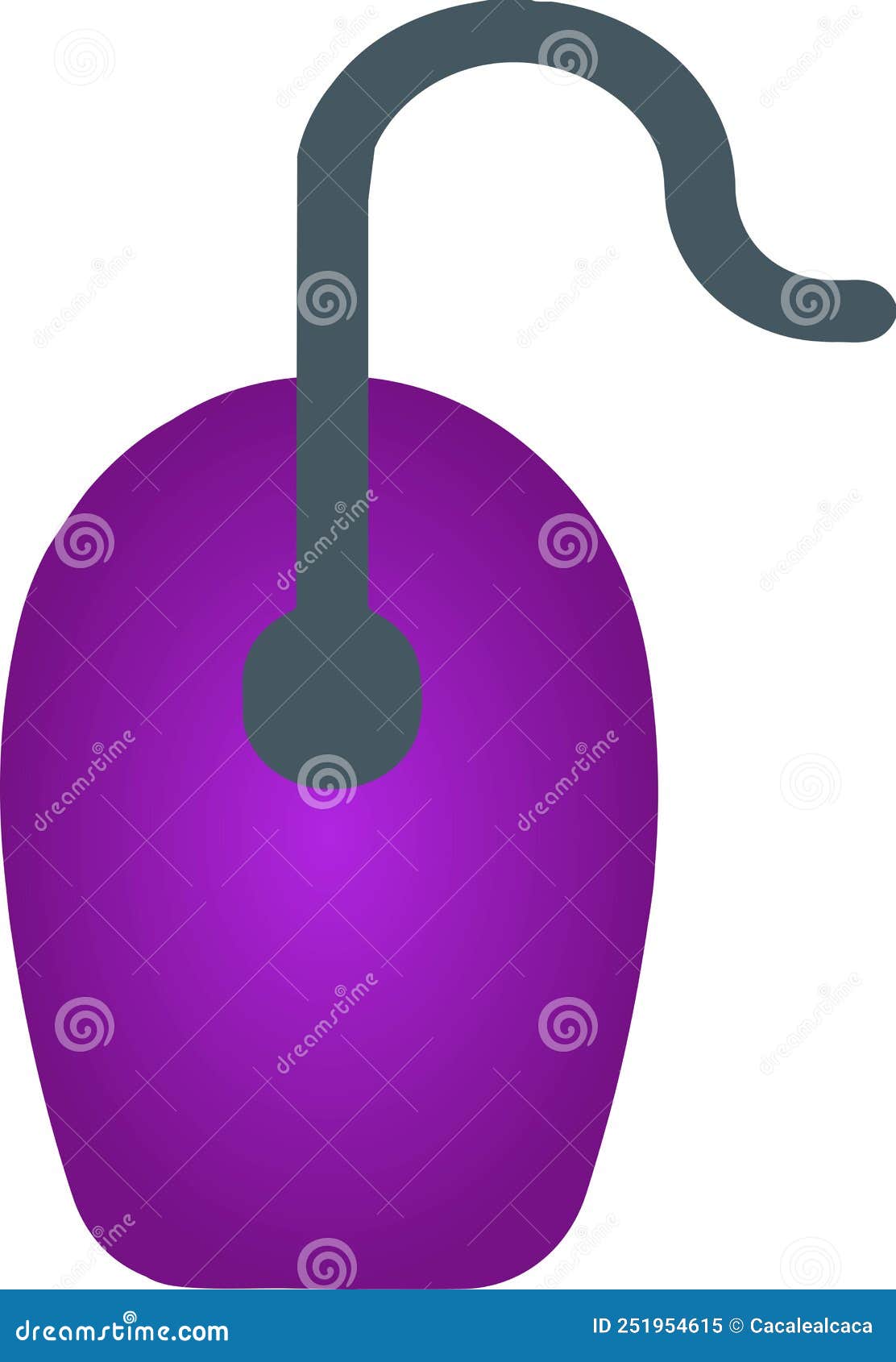The Drawing of a Purple Computer Mouse, a Small Hardware Input Device ...