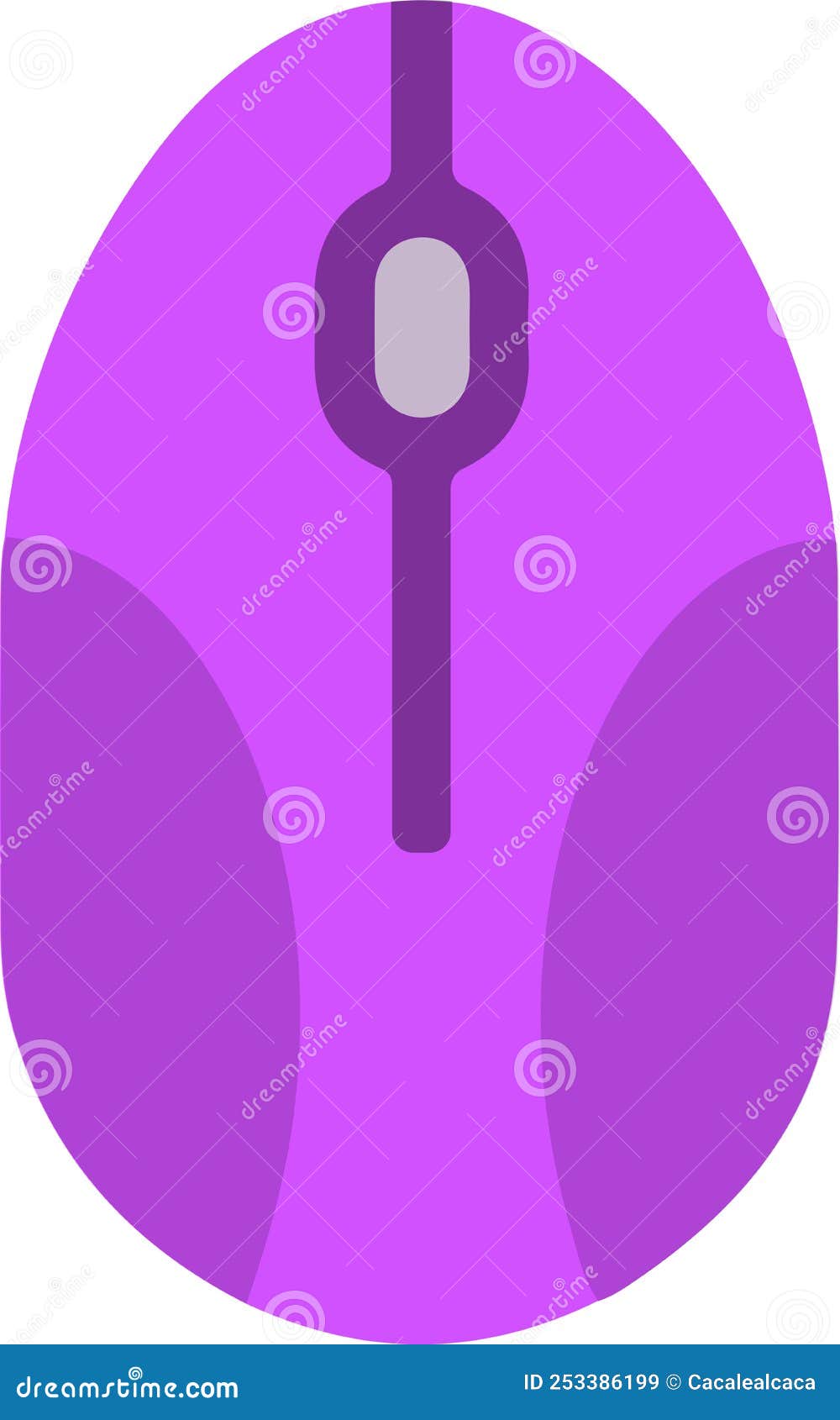 The Drawing of a Purple Computer Mouse, a Small Hardware Input Device ...