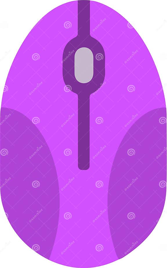 The Drawing of a Purple Computer Mouse, a Small Hardware Input Device ...