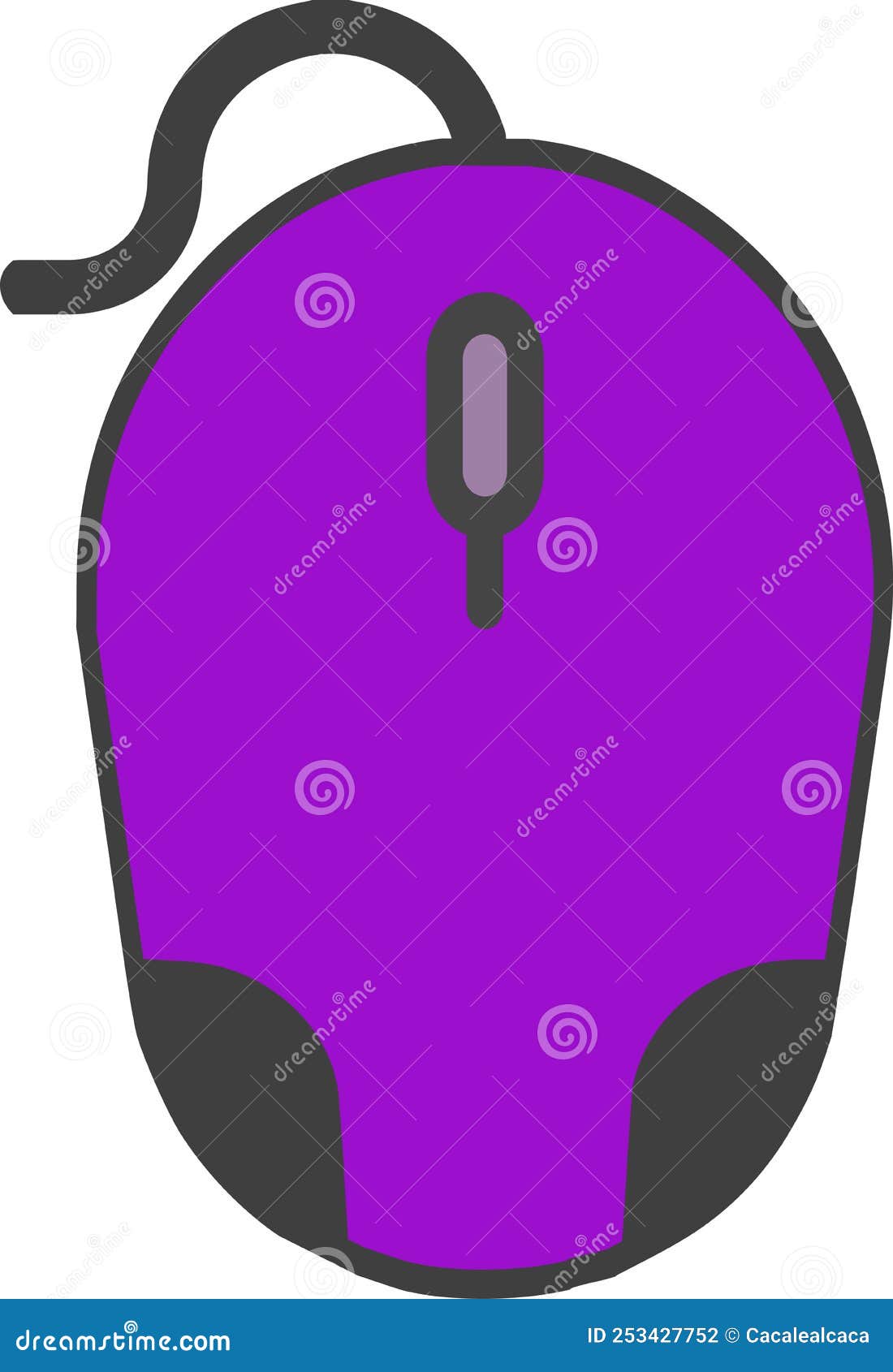 The Drawing of a Purple Computer Mouse, a Small Hardware Input Device ...