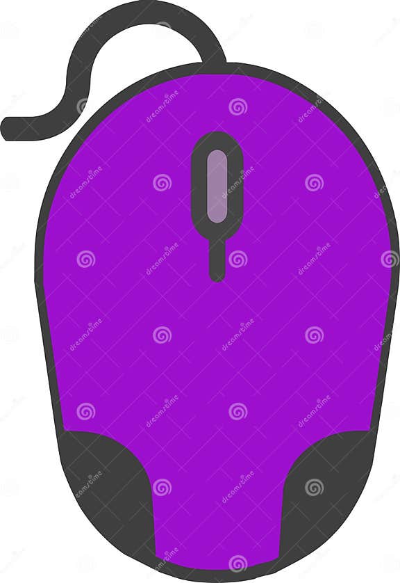 The Drawing of a Purple Computer Mouse, a Small Hardware Input Device ...