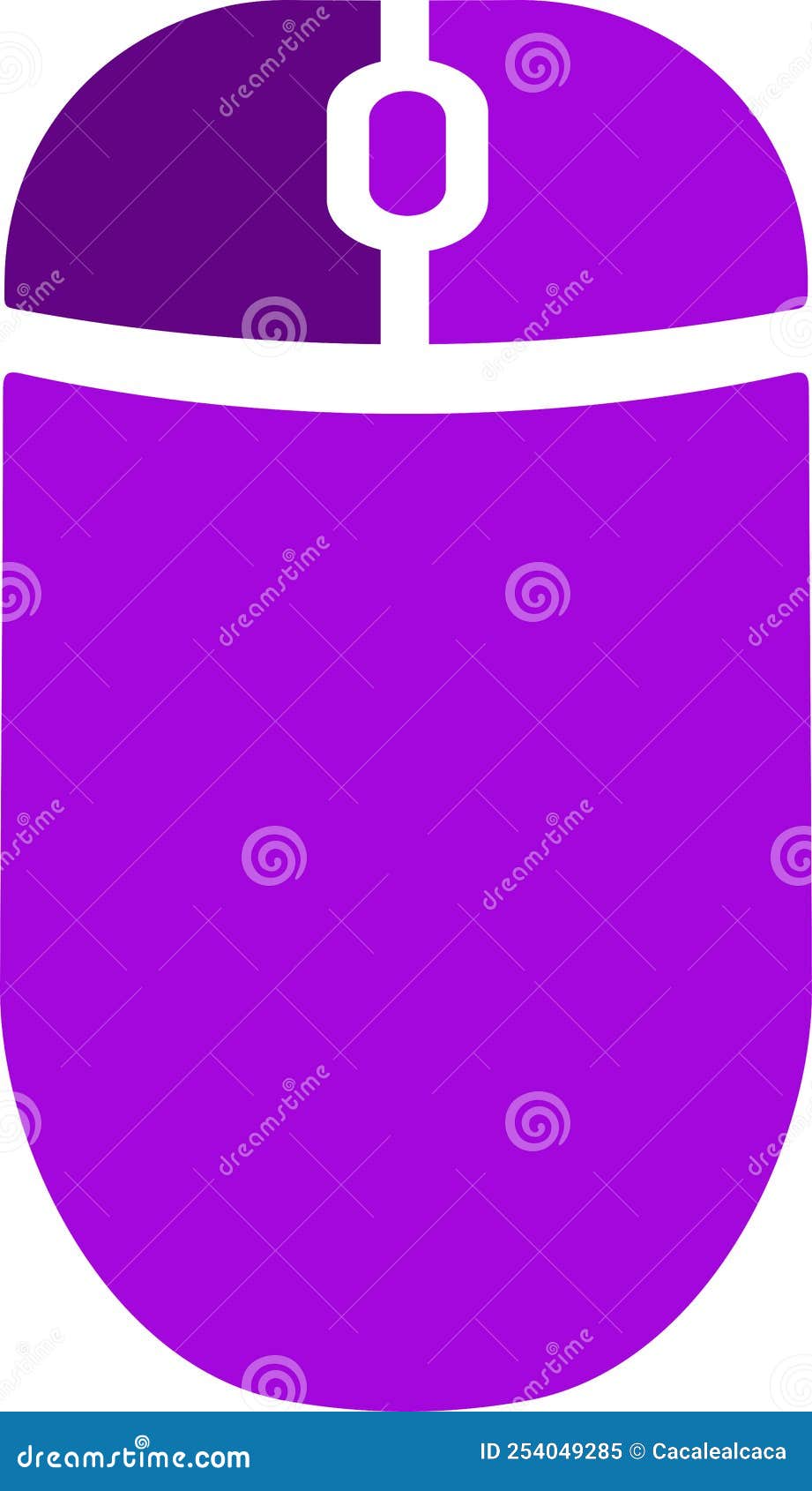 The Drawing of a Left-clicked Purple Computer Mouse, a Small Hardware ...