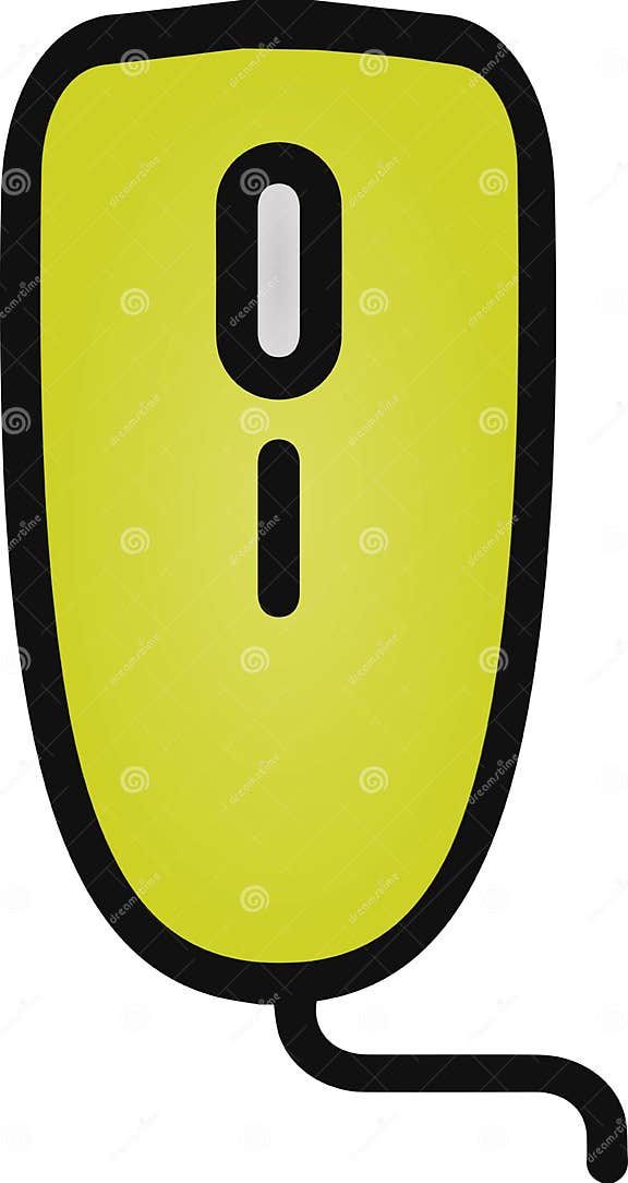 The Drawing of a Yellow Computer Mouse, a Small Hardware Input Device ...