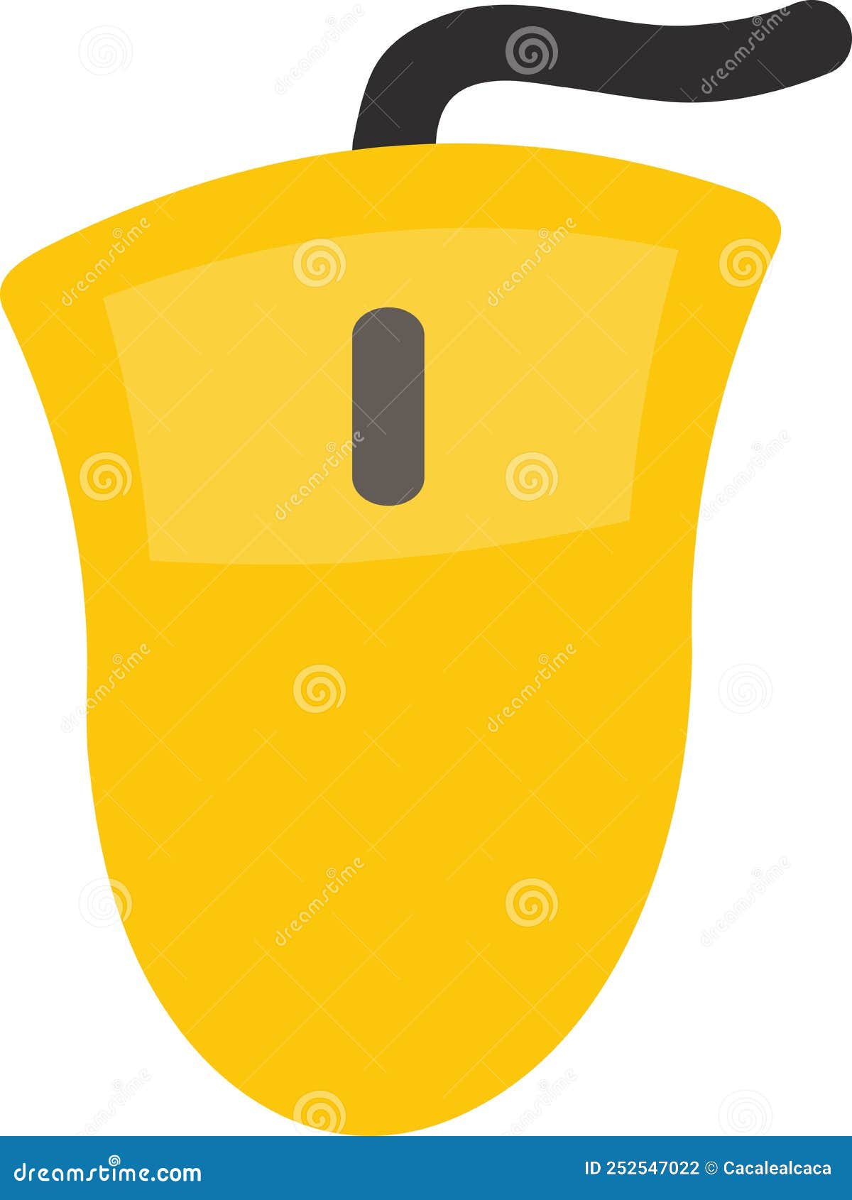 The Drawing of a Yellow Computer Mouse, a Small Hardware Input Device ...