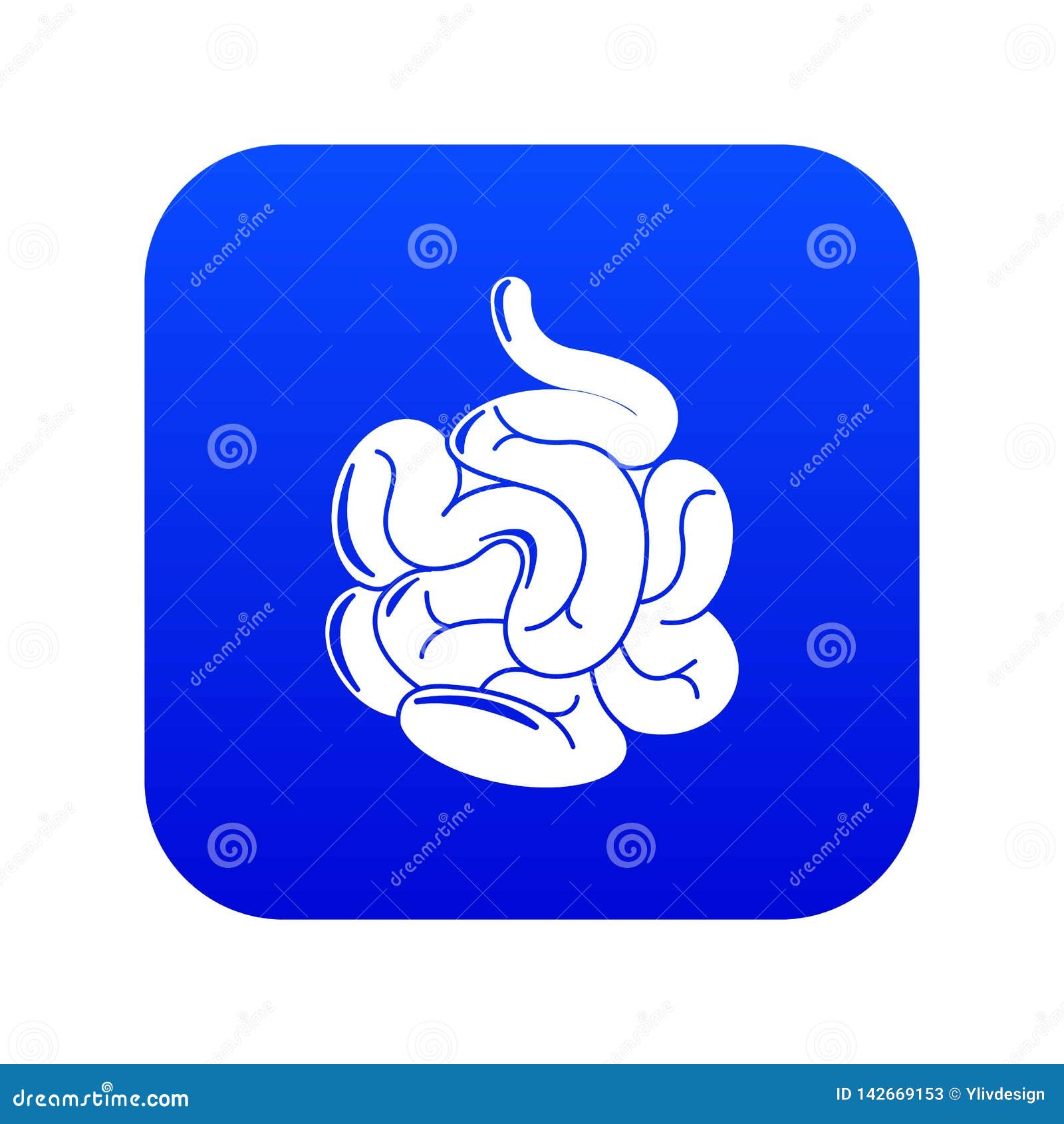 Small Intestine Icon Blue Vector Stock Vector - Illustration of biology ...