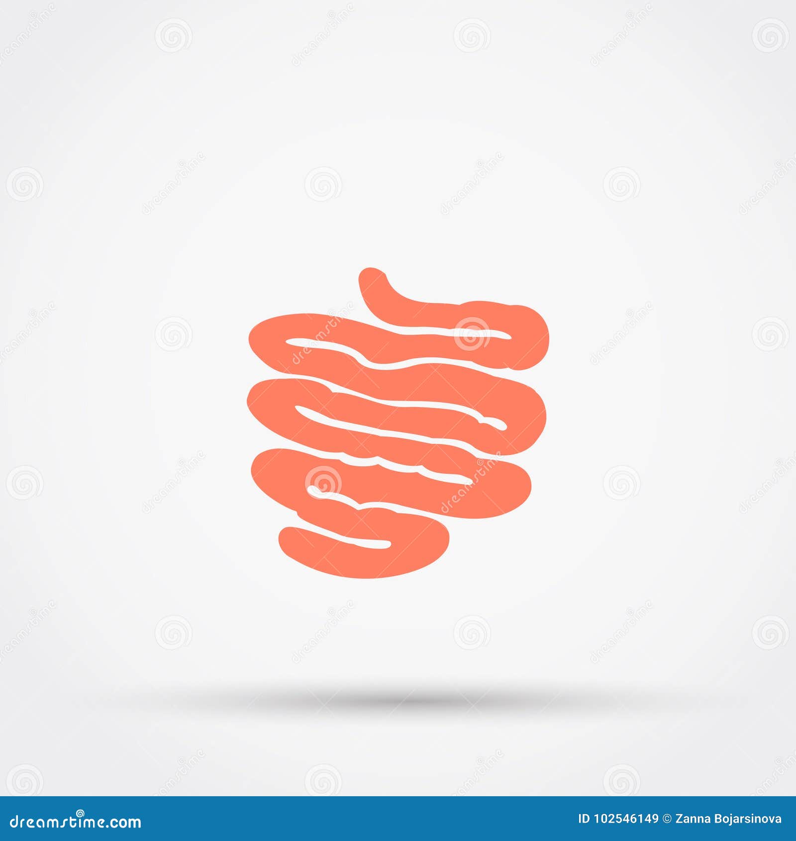 Small Intestine Vector Icon. Stock Vector - Illustration of bowel ...