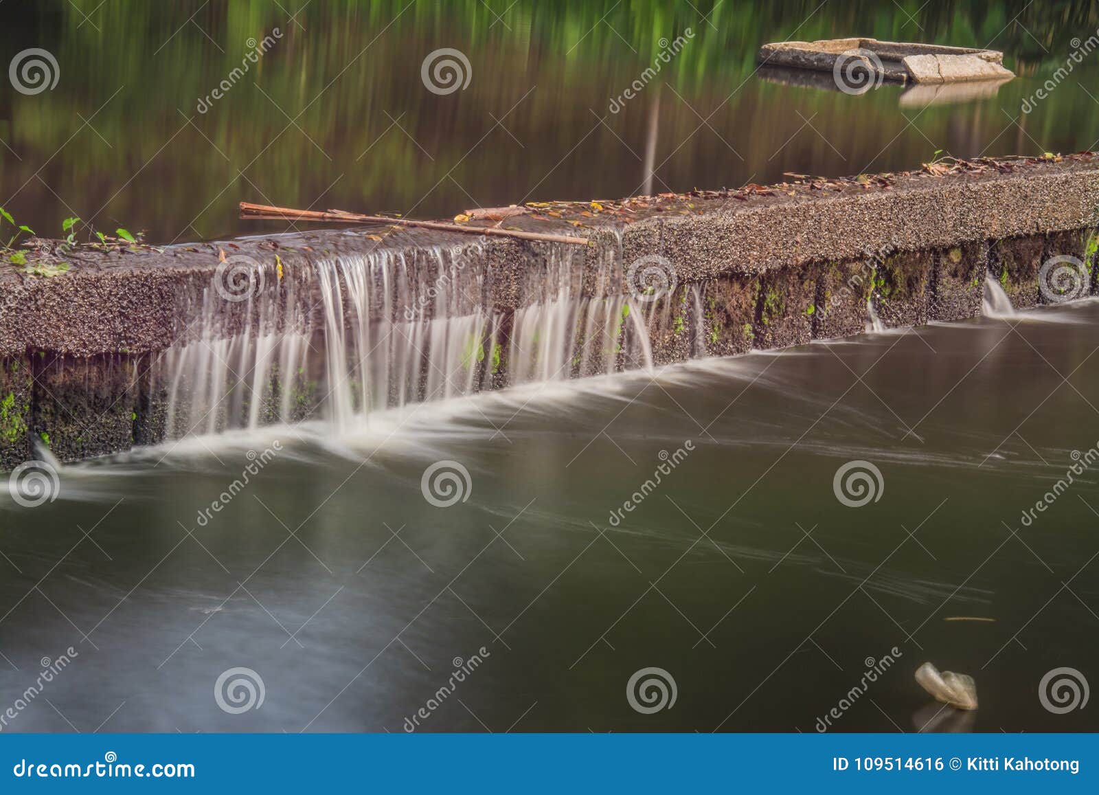 Small Irrigation Dam with Water Flowing Stock Photo - Image of blue ...
