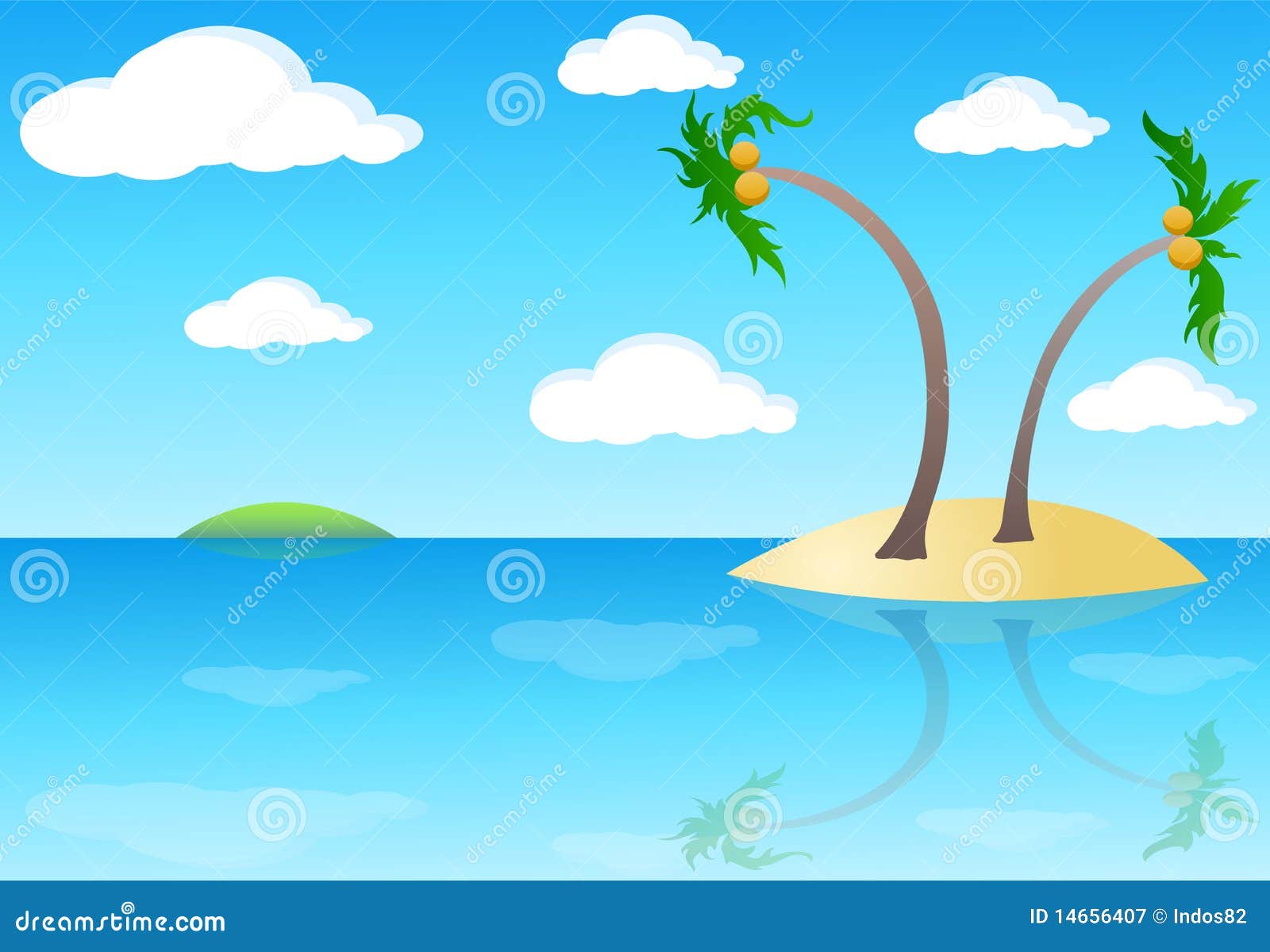 Small Island stock vector. Illustration of summer, orange - 14656407
