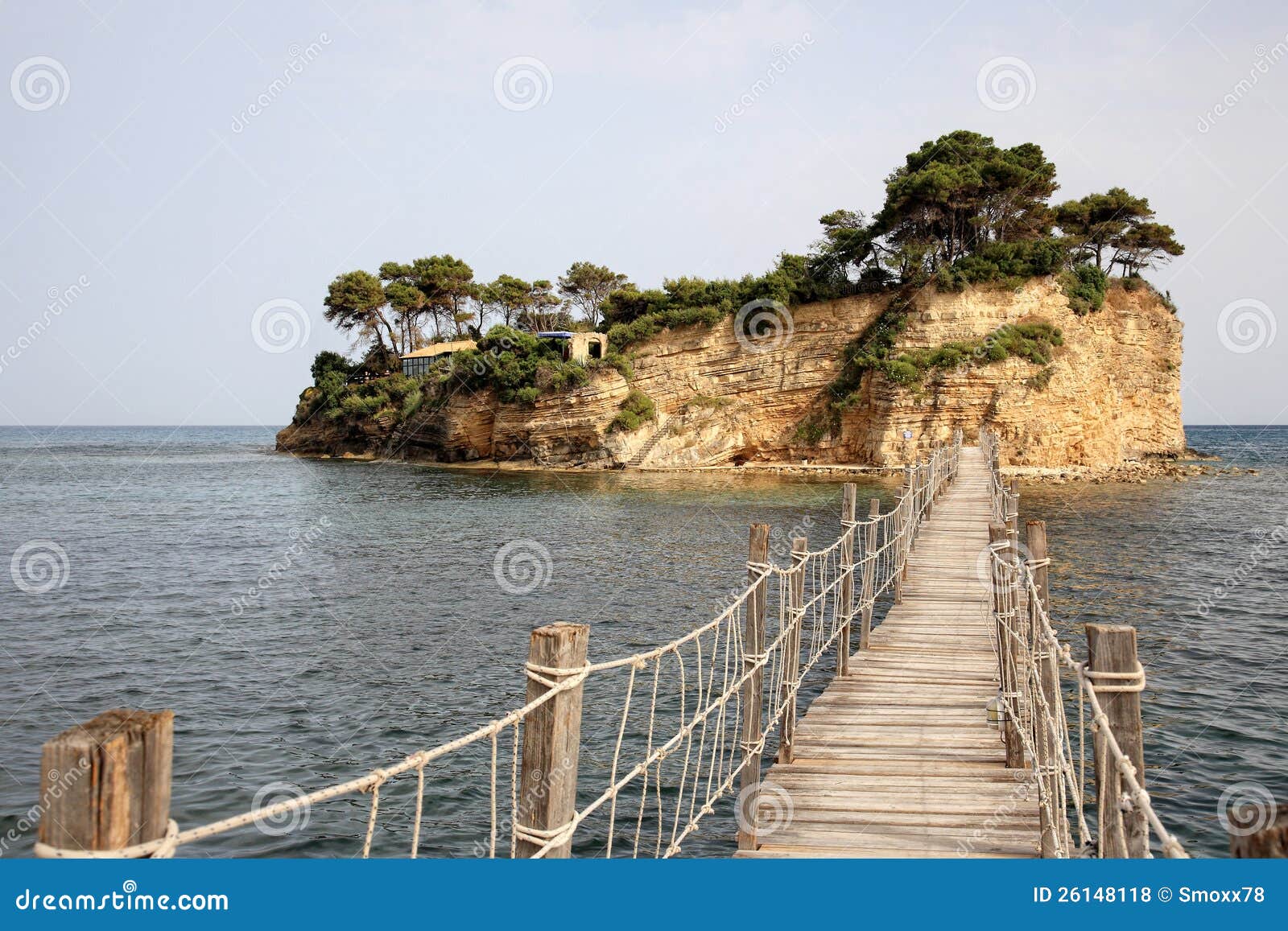 Small island with bridge stock photo. Image of greece - 26148118