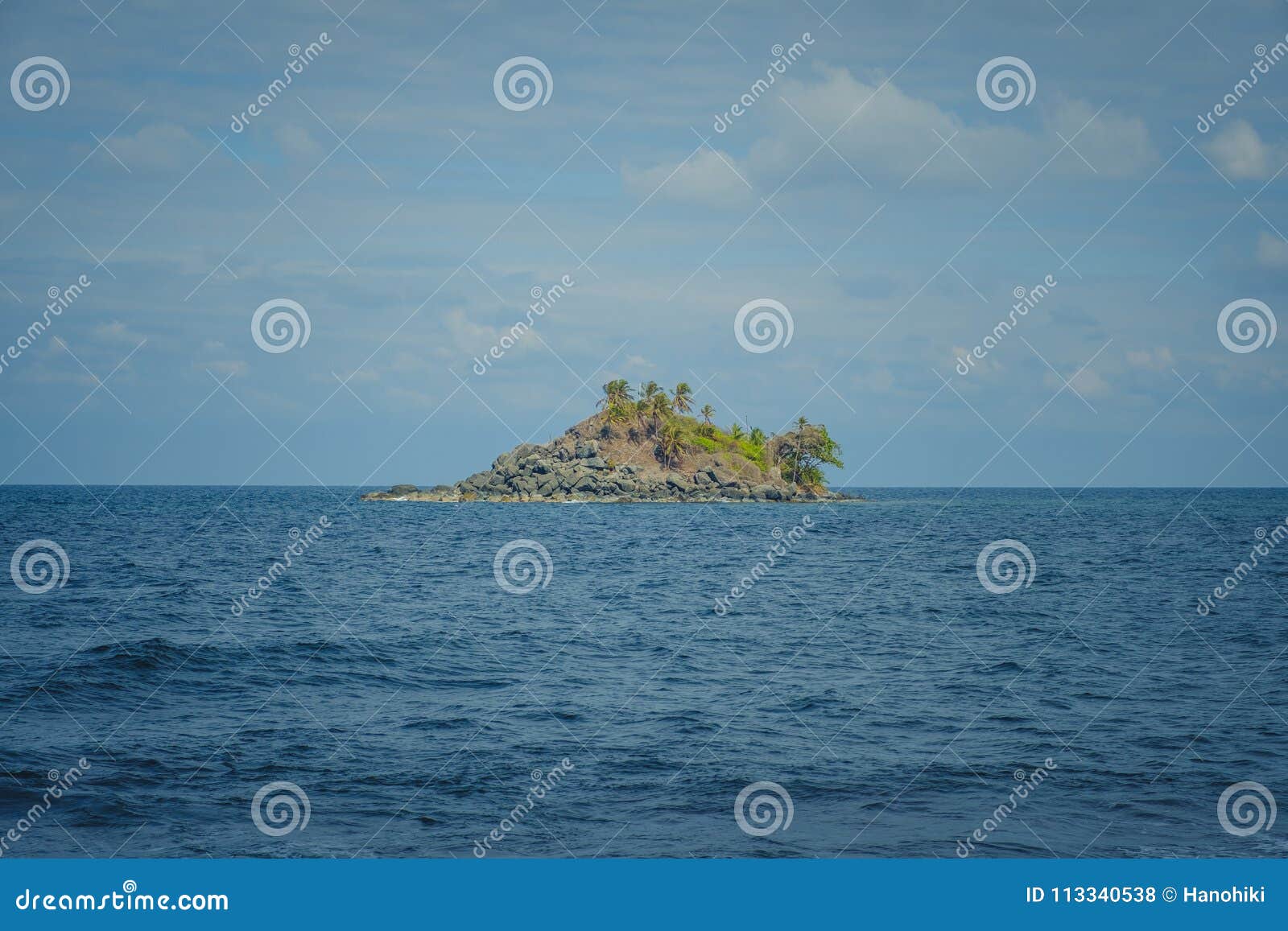 Small Island Isolated in Ocean Water - Tropical Island Stock Photo ...