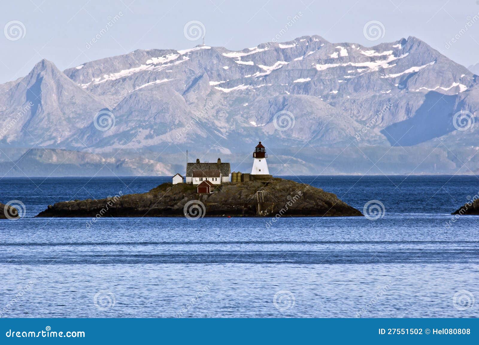 Small Island with Lighthouse in Norway Stock Photo - Image of lonely ...