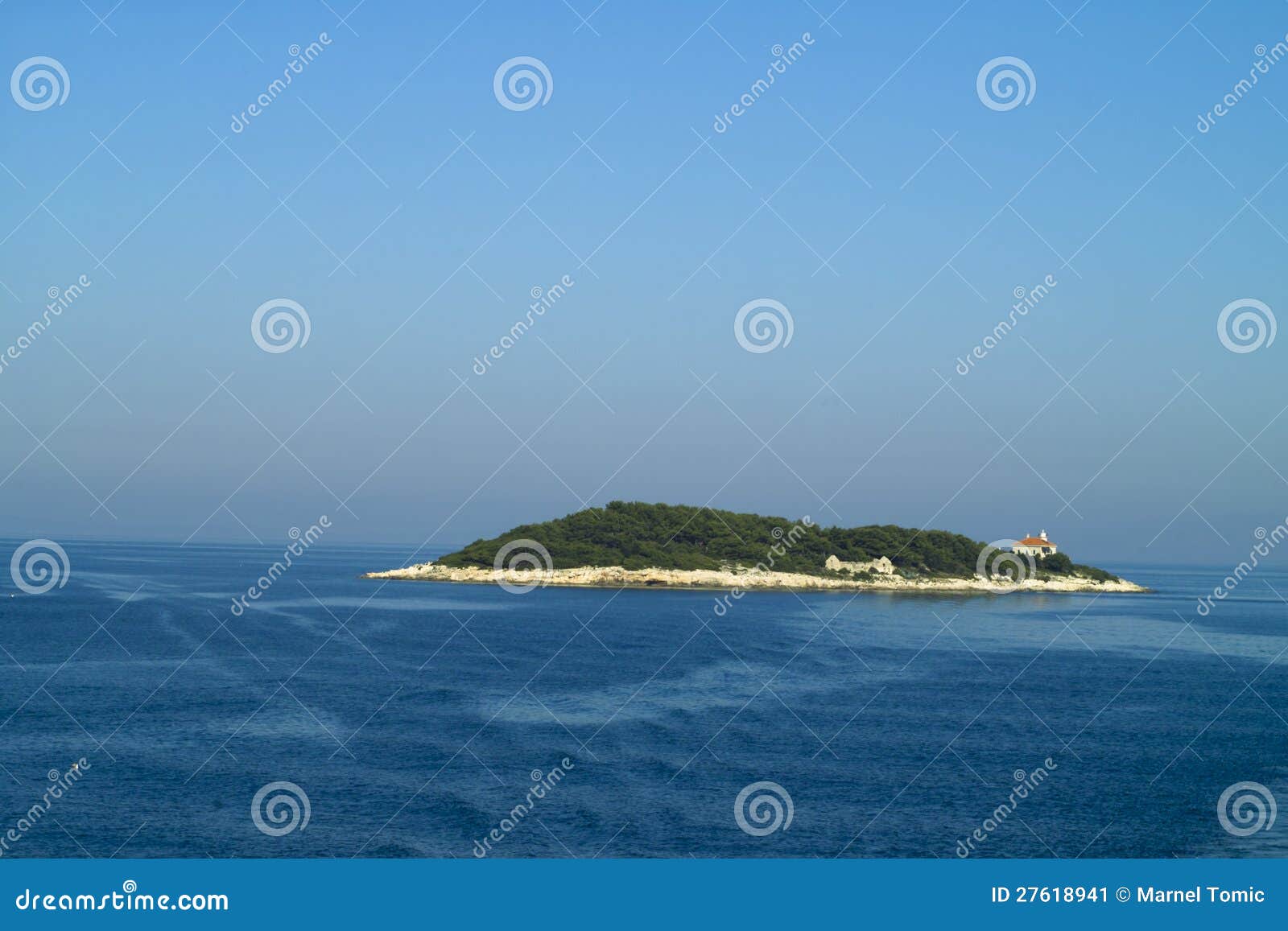 Small island in the ocean stock image. Image of pier - 27618941