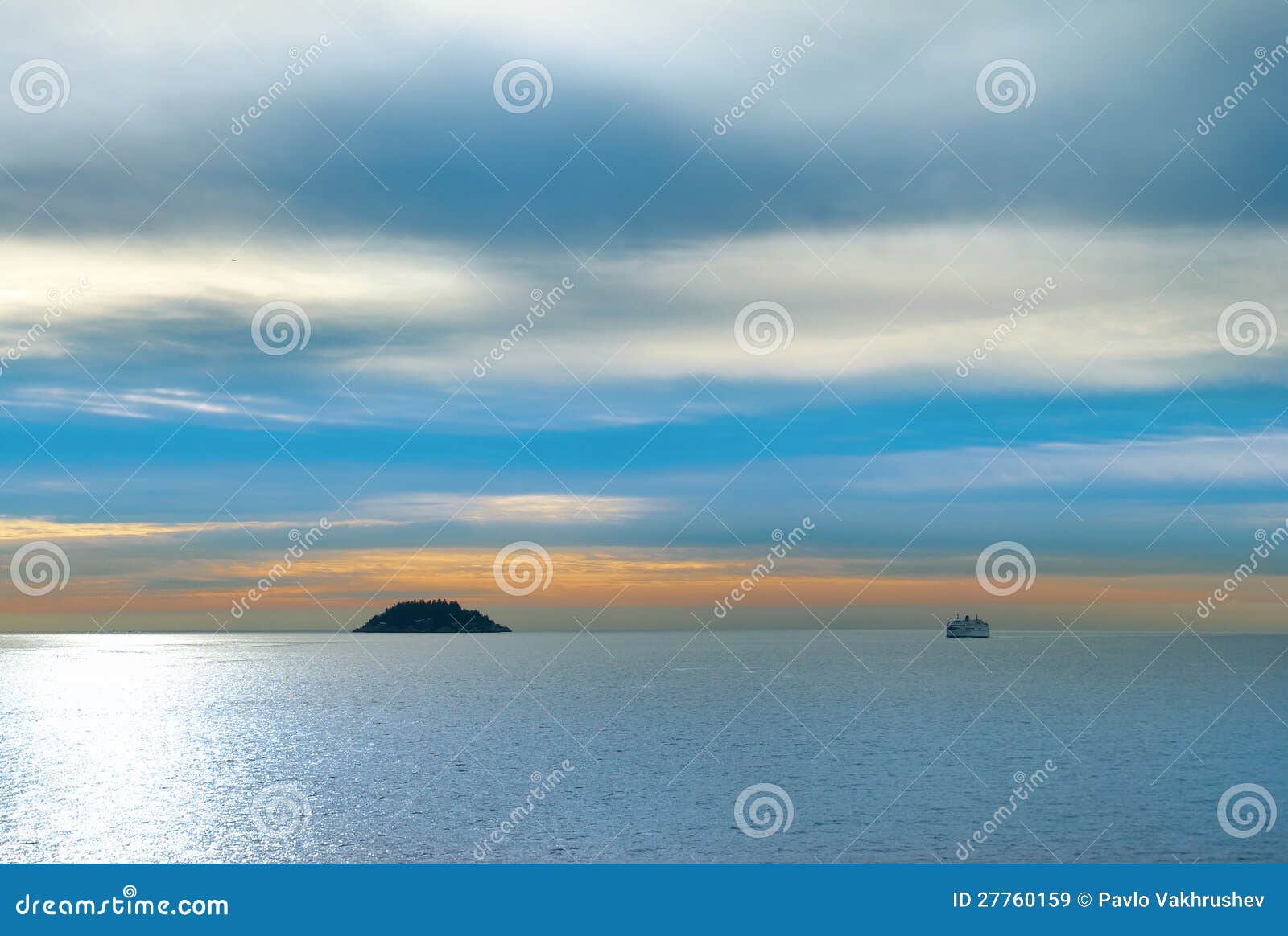 Small island in the sea. stock image. Image of dusk, beautiful - 27760159